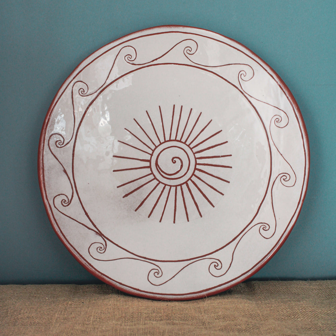 Sunlit Terracotta Sgraffito Ceramic Plate - Wild n Clay Ceramics – Wild ...